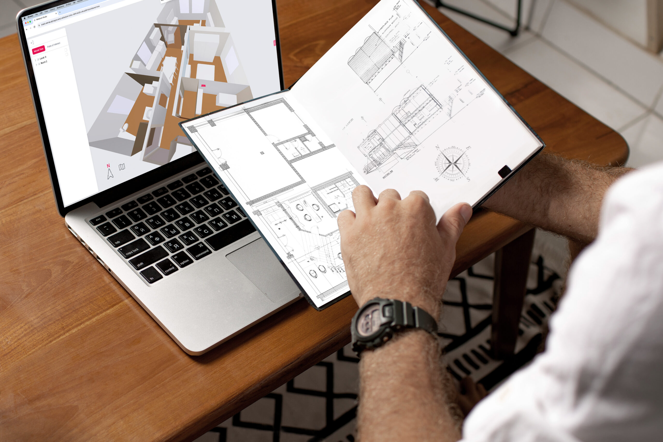 North Heading and GPS Location in the 3D Room Models