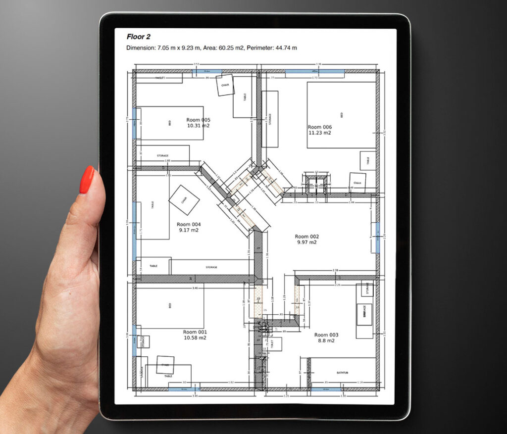 2D Floor Plans with PDF & DXF Export from iPhone | Metaroom